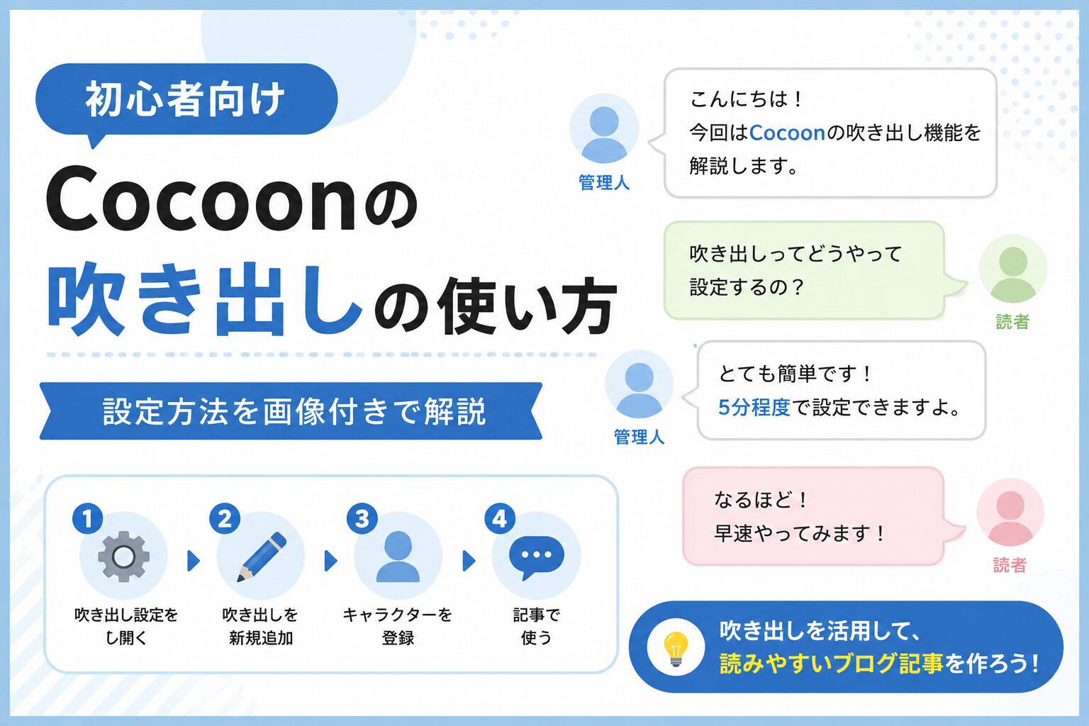 【初心者向け】Cocoonの吹き出しの使い方｜設定方法を画像付きで解説 – 勝手に報告社 ねろぶろ